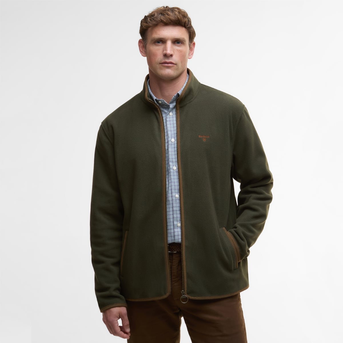 Barbour Harwood Zip-Thru Fleece Men's Jacket | Olive